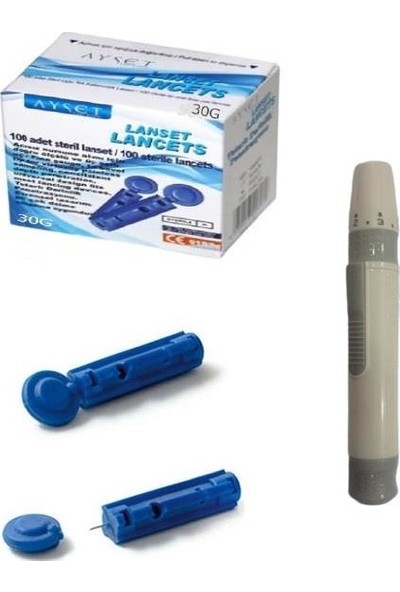 Ayset Parmak Delme Lanset Kalemi + 100 Adet Lanset Ayset Parmak Delme Lanset Kalemi + 100 Adet Lanset