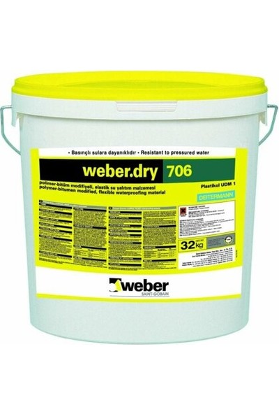 Weber Dry 706 Plus Bitüm Esaslı Süper Elastik Su Yalıtım Malzemesi 32 kg Weber Dry 706 Plus Bitüm Esaslı Süper Elastik Su Yalıtım Malzemesi 32 kg
