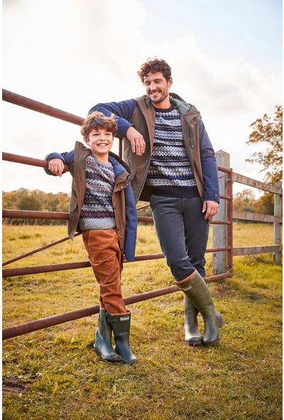 Barbour Boys Case Fair Isle Triko GY72 Mid Grey