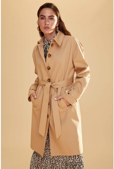 DeFacto Cepli Kuşak Detaylı Relax Fit Trençkot V1739AZ21AU DeFacto Cepli Kuşak Detaylı Relax Fit Trençkot V1739AZ21AU