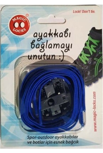Magic Locks Mavi Kilitli Elastik Akıllı Bağcık (Düz) Magic Locks Mavi Kilitli Elastik Akıllı Bağcık (Düz)