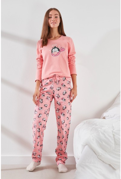 C&city Kadın Uzun Kol Pijama Takım C18032477067 Bebek Pembesi C&city Kadın Uzun Kol Pijama Takım C18032477067 Bebek Pembesi