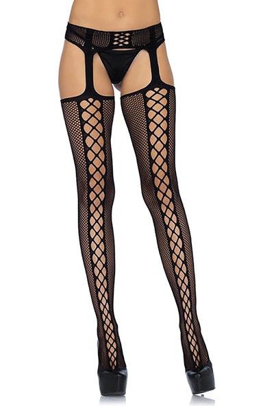 C&city C15540 Jartiyer Çorap Siyah