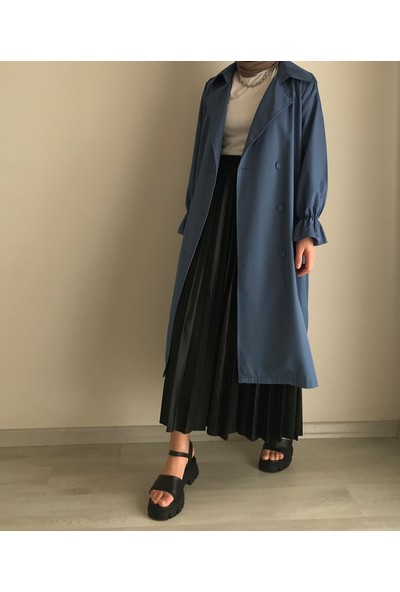 Qubi Mevsimlik Trençkot Büzgü Kol