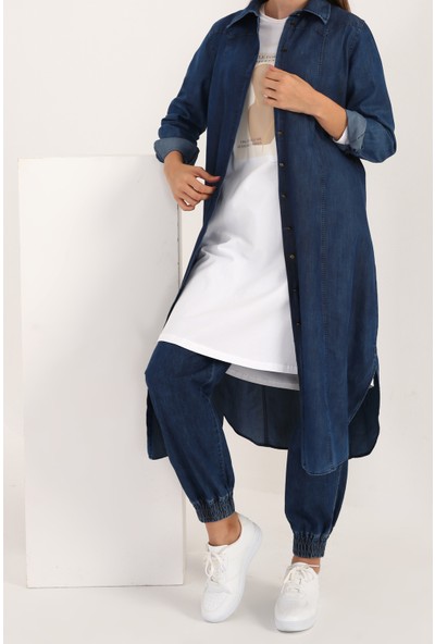 ALLDAY Parçalı Denim Gömlek Tunik ALLDAY Parçalı Denim Gömlek Tunik