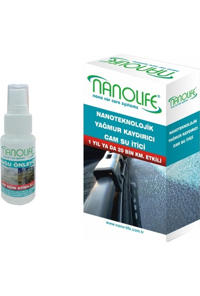Nanolife Yağmur Kaydırıcı & Buğu Önleyici Set Nanolife Yağmur Kaydırıcı & Buğu Önleyici Set