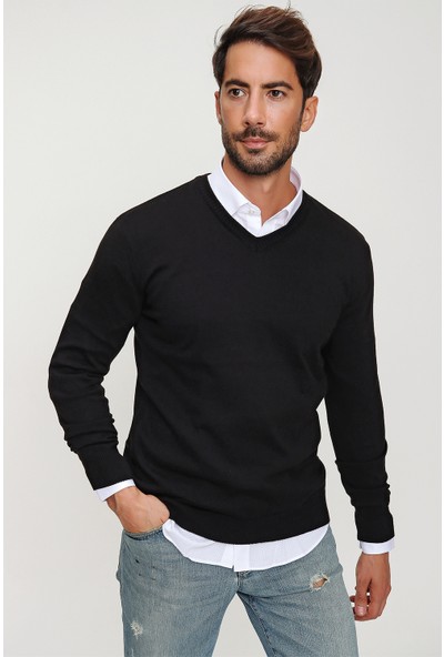 Chuba Erkek V Yaka Triko Kazak 20W151BL