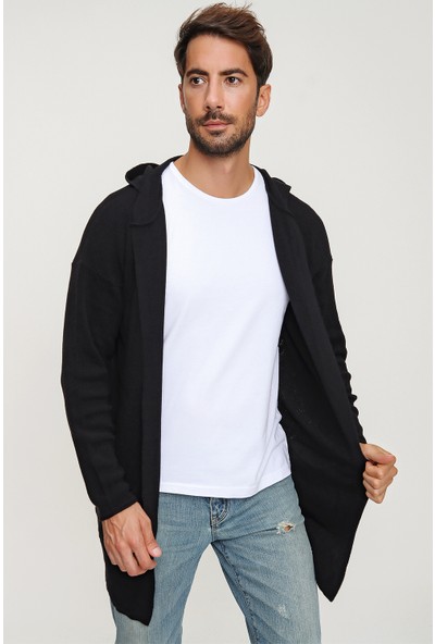 Chuba Erkek Kapüşonlu Uzun Triko Hırka 20W117