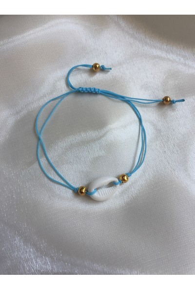 Furma Deniz Kabuklu Mavi Ipli Ayarlanabilir Bileklik