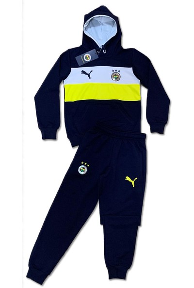 Mavi Boncuk Kids Fenerbahçe Siyah Kapşonlu Alt Üst Sweat Takım Mavi Boncuk Kids Fenerbahçe Siyah Kapşonlu Alt Üst Sweat Takım