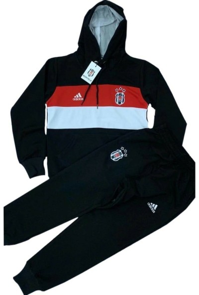Mavi Boncuk Kids Beşiktaş Siyah Kapşonlu Alt Üst Sweat Takım Mavi Boncuk Kids Beşiktaş Siyah Kapşonlu Alt Üst Sweat Takım