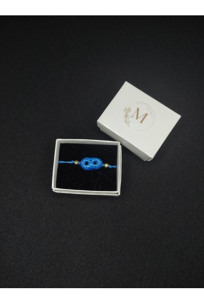 Morey Mavi İpli Makrome Örgülü El Yapımı Süryani Nazar Boncuğu Bileklik Morey Mavi İpli Makrome Örgülü El Yapımı Süryani Nazar Boncuğu Bileklik