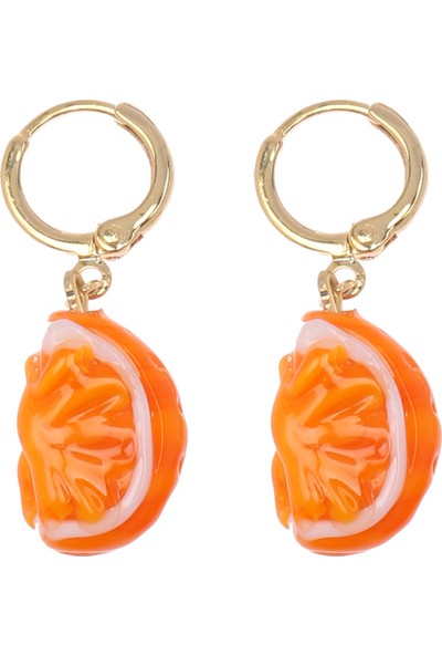 Neta Kadın Portakal Altın Kaplama Meyve Küpe