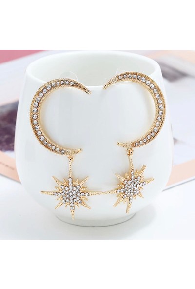 Moda Aksesuar Ay Yıldız Küpe