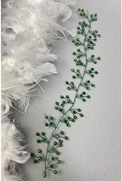 Hayalperest Boncuk Yeşil Vella Boncuklu Gelin Tacı Saç Aksesuarı Hayalperest Boncuk Yeşil Vella Boncuklu Gelin Tacı Saç Aksesuarı