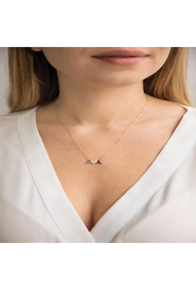 Myoro Gold 14 Ayar Kalpli Melek Kolye Myoro Gold 14 Ayar Kalpli Melek Kolye