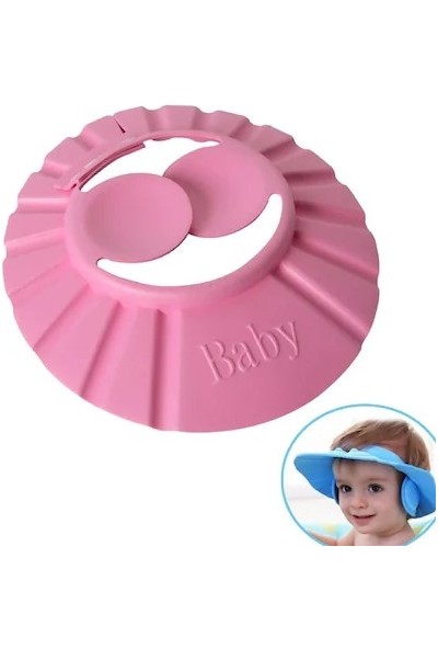 Huramarketing Bebek Çocuk Banyo Şapkası Düğmeli Kulaklıklı