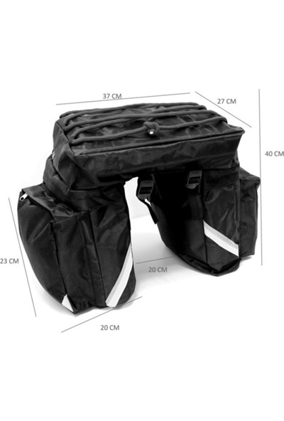 Bay Sabuncu Bisiklet Için Reflektörlü Motosiklet Üçlü Heybe Ça...