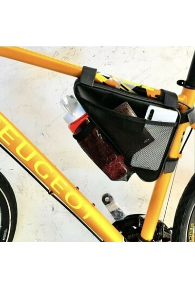 Bluetick Bisiklet Çantası Reflektörlü Üçgen Kadro Arası Suluk Hazneli Çanta