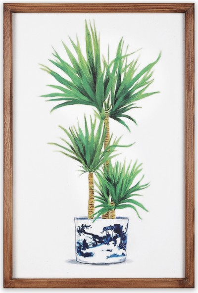 Serowoo Design Blue Blanc Yuka Bitkili Ahşap Tablo Serowoo Design Blue Blanc Yuka Bitkili Ahşap Tablo