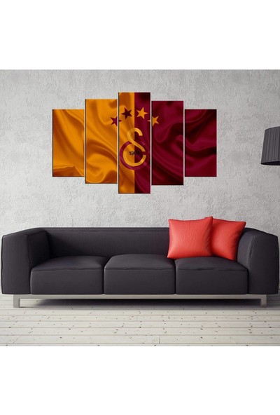 Nefes Galatasaray 5 Parçalı Mdf Tablo(Ahşap) Nefes