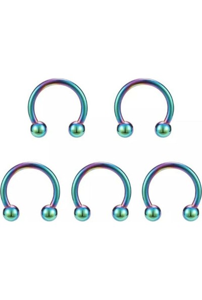 Takıconcept 5'li Set Titanyum Hologram Tragus Helix Septum Piercing Takıconcept 5'li Set Titanyum Hologram Tragus Helix Septum Piercing