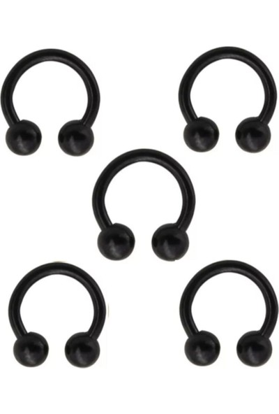 Takıconcept 5'li Set Titanyum Siyah Renk Septum Tragus Helix Piercing Takıconcept 5'li Set Titanyum Siyah Renk Septum Tragus Helix Piercing