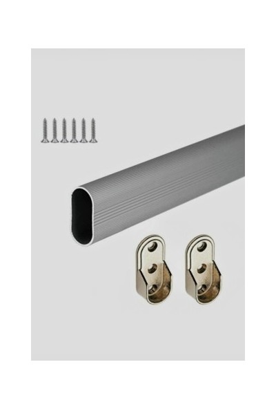 Atılım Oval Alüminyum Dolap Içi Askı Borusu+2 Adet Flanş+Vidaları Atılım Oval Alüminyum Dolap Içi Askı Borusu+2 Adet Flanş+Vidaları