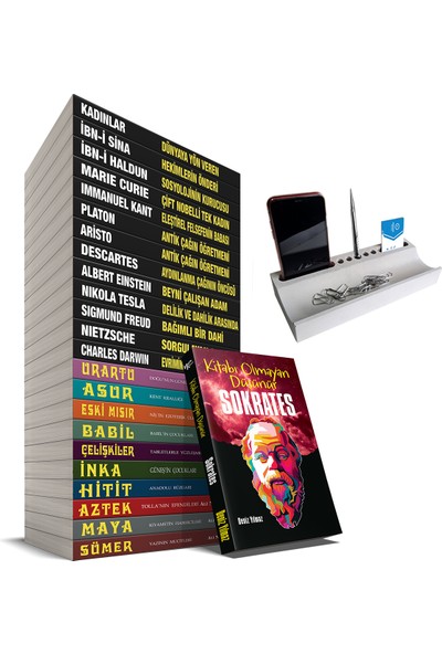 Halk Kitabevi Dünyayı Değiştirenler ve Uygarlıklar Seti - 24 Kitap ve Beton Masaüstü Düzenleyici
