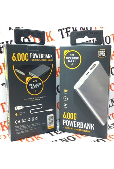 e-shopping 6000 Mah Metal Kasa Powerbank Tx6 Powerway e-shopping 6000 Mah Metal Kasa Powerbank Tx6 Powerway