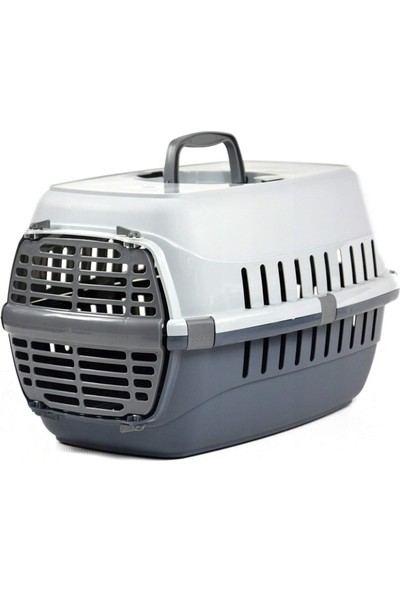 Moderna Road Runner Çevre Dostu Plastik Kapılı Kedi Taşıma Çantası Koyu Gri Small