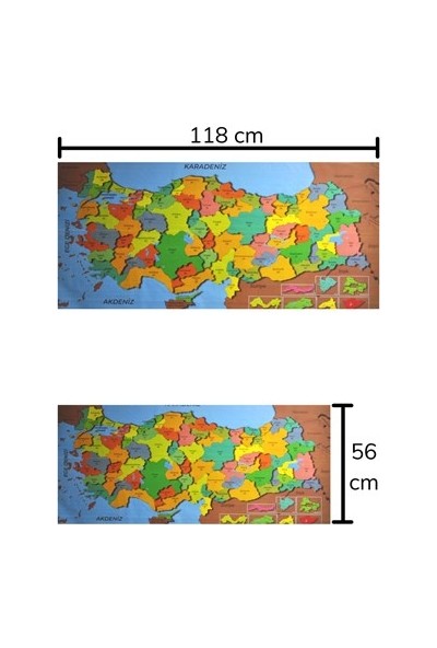EveFix Renkli Türkiye Haritası Manyetik Yapıştırıcı Gerektirmeyen Duvar Stickerı 118 x 56 cm EveFix Renkli Türkiye Haritası Manyetik Yapıştırıcı Gerektirmeyen Duvar Stickerı 118 x 56 cm