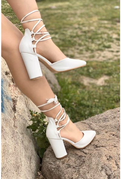 Salto Ayakkabi Beyaz Yeni Ipli Salto Ayakkabi Beyaz Yeni Ipli