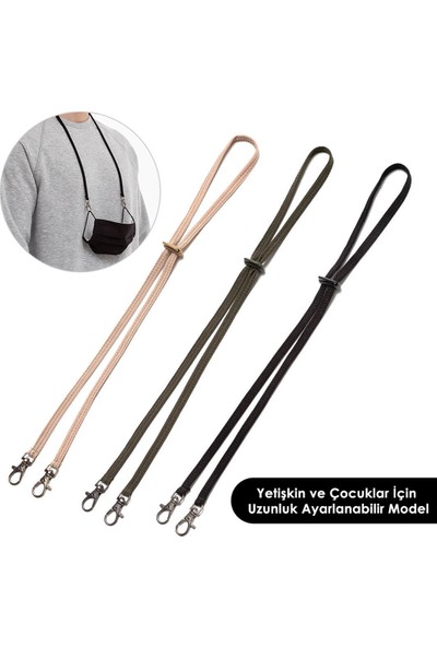 Mutlu Maske Ayarlanabilir Yetişkin Ve Çocuk Maskesi Takma Aparatı Özellikli Boyun Askısı Ipi 3'Lü Mutlu Maske Ayarlanabilir Yetişkin Ve Çocuk Maskesi Takma Aparatı Özellikli Boyun Askısı Ipi 3'Lü
