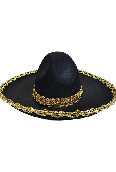 Samur Altın Şeritli Çocuk Meksika Şapkası Samur Altın Şeritli Çocuk Meksika Şapkası