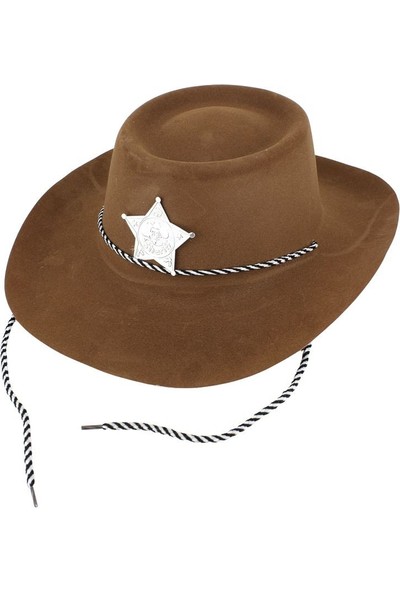 Samur Kahve Renk Plastik Üzeri Kadife Kaplama Çocuk Kovboy Şapkası Samur Kahve Renk Plastik Üzeri Kadife Kaplama Çocuk Kovboy Şapkası