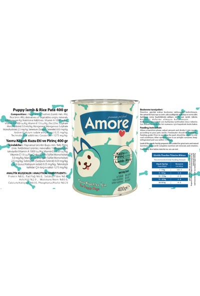 Amore Puppy Pate Kuzu Etli Pirinçli Ezme Yavru Köpek Konserve Mama 1li + Sticks ödül çubuğu 2x3 Adet Amore Puppy Pate Kuzu Etli Pirinçli Ezme Yavru Köpek Konserve Mama 1li + Sticks ödül çubuğu 2x3 Adet