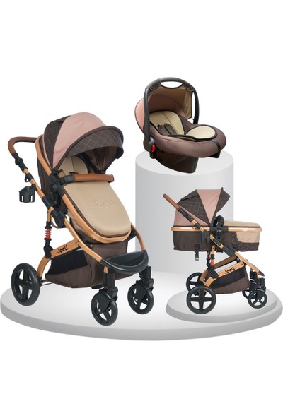 Joell New Truva III Travel Sistem Bebek Arabası - Gold Kahve