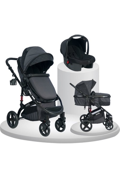 Joell New Truva III Travel Sistem Bebek Arabası - Siyah Füme