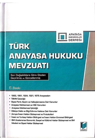 Adalet Yayınevi Türk Anayasa Hukuku Mevzuatı