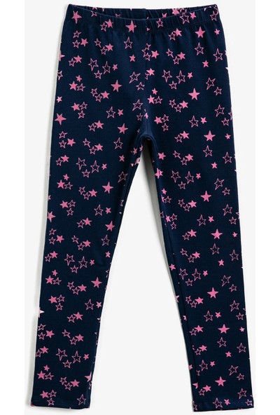 Koton Kids Yildiz Baskili Tayt Pamuklu Beli Lastikli