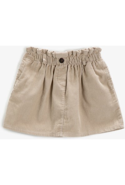 Koton Kids Kadife Etek Beli Lastikli Dügmeli