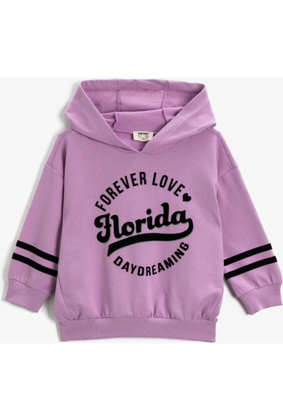 Koton Kapüşonlu Sweatshirt Pamuklu Yazılı Baskılı Uzun Kollu