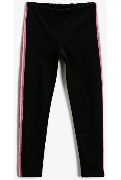 Koton Yanları Şeritli Tayt Beli Lastikli