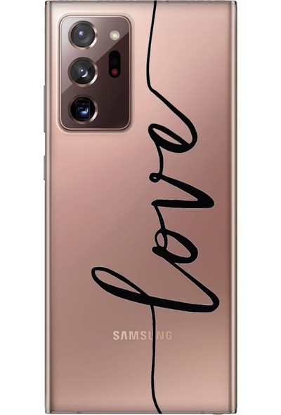 Cupcase Samsung Galaxy Note 20 Ultra Tasarım Silikon Kapak + Temperli Cam - Love Dizayn