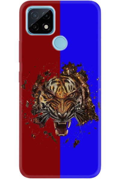 Cupcase Realme C25 Kılıf Tasarım Silikon Kapak + Temperli Cam - Karadeniz Kaplanları