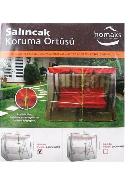 Evgaraj Bahçe Salıncak Koruma Örtüsü, Toz Yağmur Koruma 245 x 160 cm