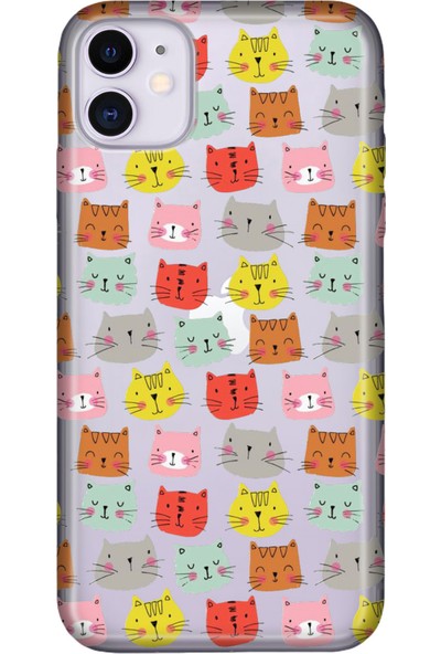 Cupcase iPhone 11 Mini Kılıf Tasarım Silikon Kapak + Temperli Cam - Kedi Dostluğu