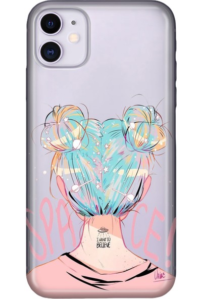 Cupcase iPhone 12 Kılıf Tasarım Silikon Kapak + Nano Cam - Uzaydan Gelen Kız Cupcase iPhone 12 Kılıf Tasarım Silikon Kapak + Nano Cam - Uzaydan Gelen Kız