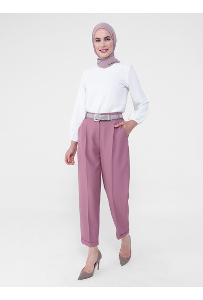 Refka Duble Paça Klasik Pantolon - Vişne - Refka Refka Duble Paça Klasik Pantolon - Vişne - Refka